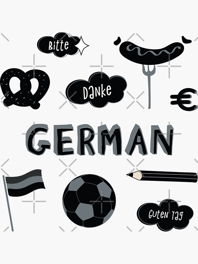 "Black German Language School Subject Sticker Pack" Sticker for Sale by ...
