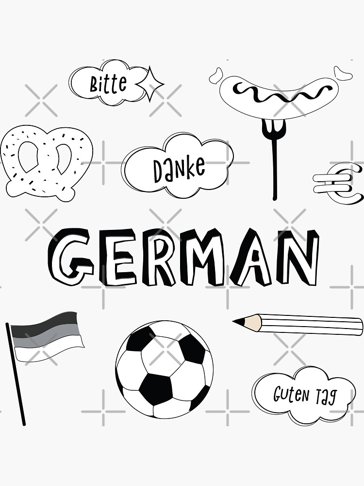 "White German Language School Subject Sticker Pack" Sticker for Sale by ...