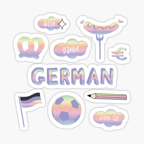 "Pastel Rainbow German Language School Subject Sticker Pack" Sticker ...