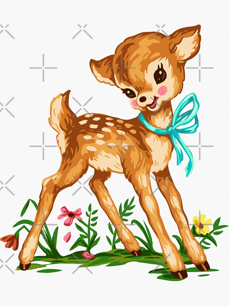 "Cute Fawn" Sticker for Sale by marimartinis | Redbubble