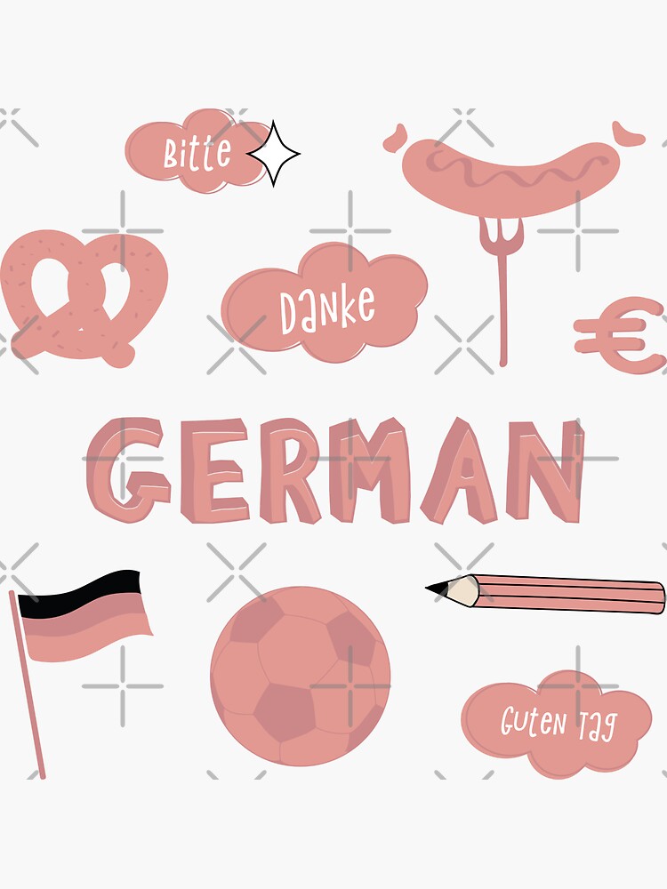 "Blush Pink Peach German Language School Subject Sticker Pack" Sticker ...