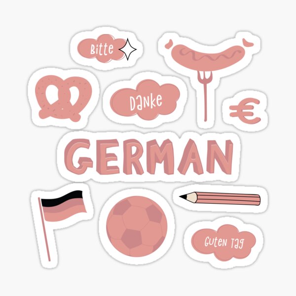 "Blush Pink Peach German Language School Subject Sticker Pack" Sticker ...