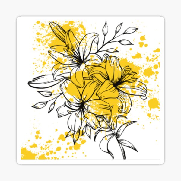 "Yellow flowers" Sticker for Sale by INTENCIONART | Redbubble