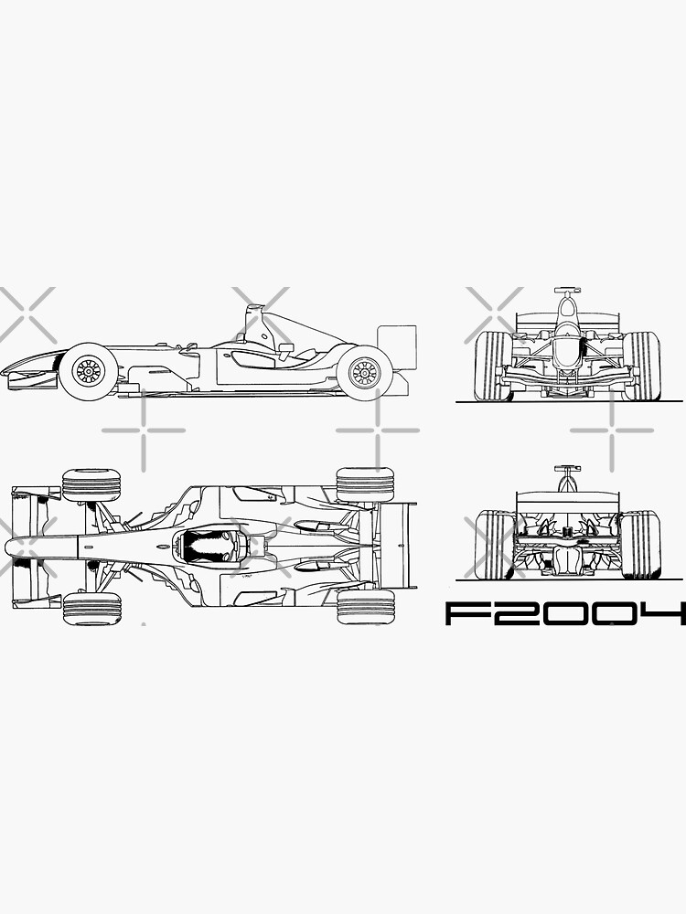 "The F2004 GP Blueprint" Sticker for Sale by rogue-design | Redbubble