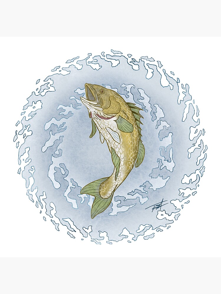 "Large Mouth Bass Fish Water Splash - Normal" Art Print for Sale by ...