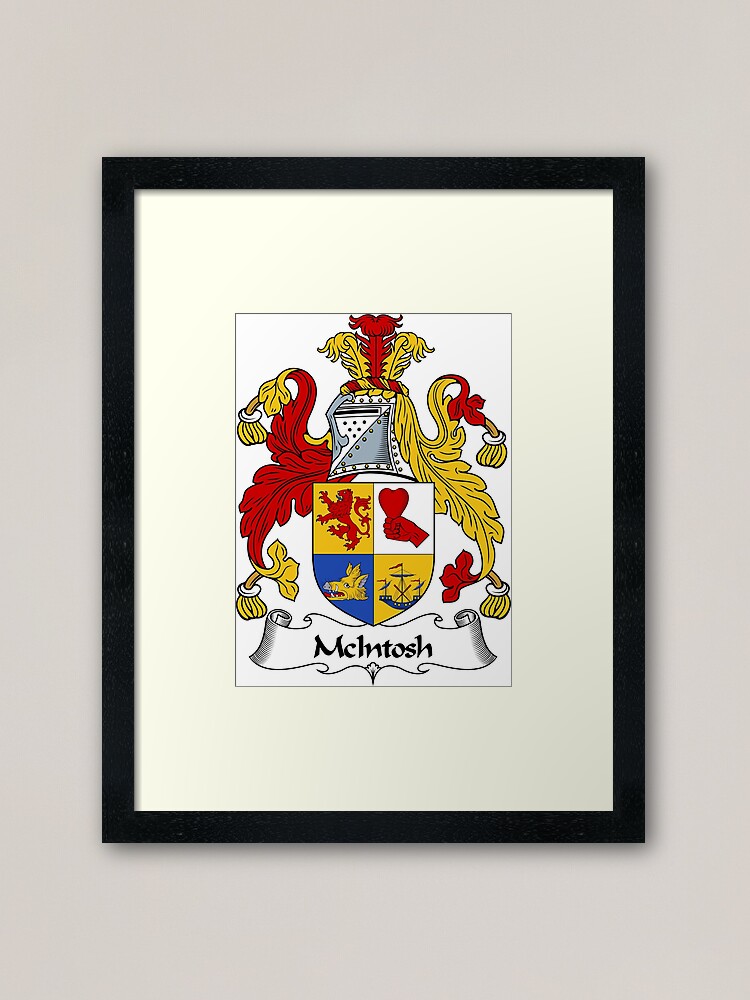 "McIntosh Coat of Arms / McIntosh Family Crest" Framed Art Print by ...