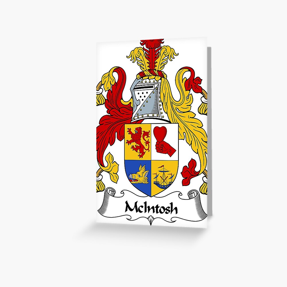 "McIntosh Coat of Arms / McIntosh Family Crest" Greeting Card for Sale ...