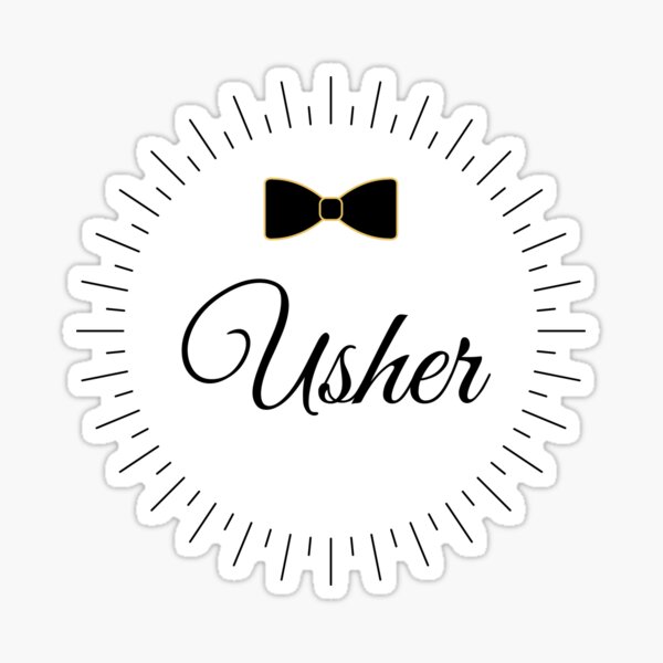 "USHER" Sticker for Sale by TheDanishHen | Redbubble