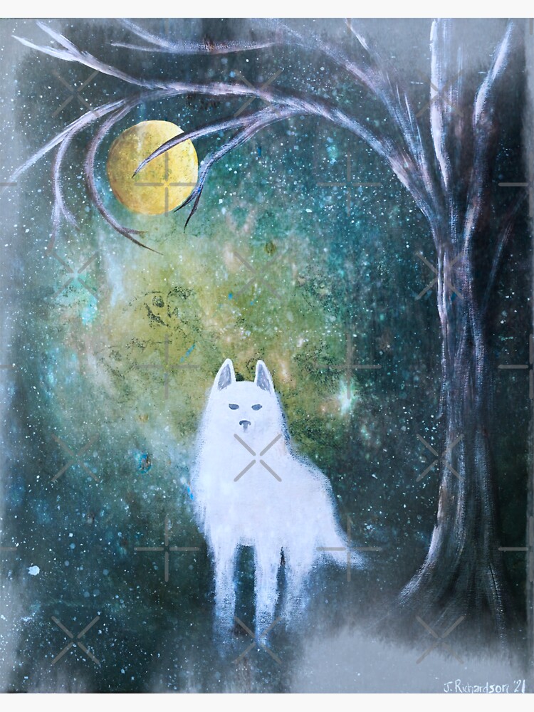 "White Wolf and Gnarled Tree" Sticker for Sale by SistersInArtN | Redbubble