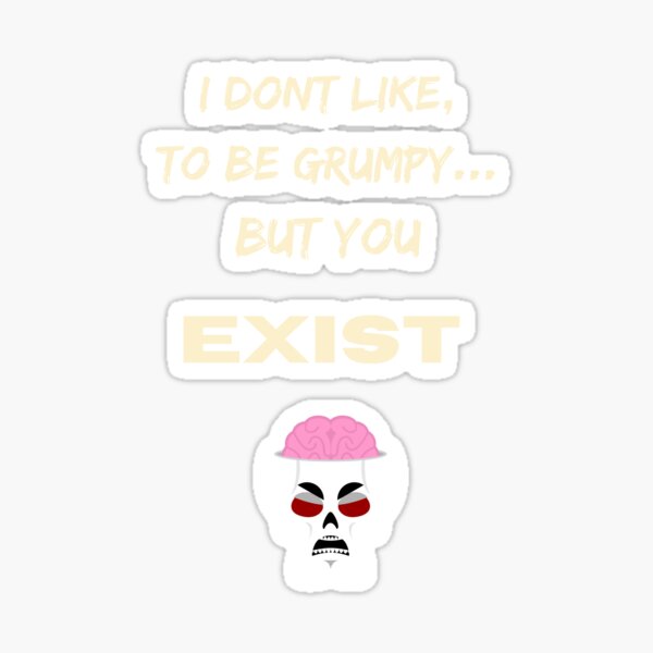 "Grumpy skull" Sticker by Mister-Skull | Redbubble