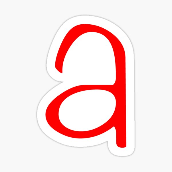 "Red Lowercase Letter a" Sticker by UrsulaFashion | Redbubble