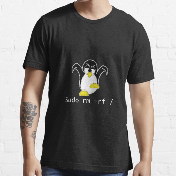 Tux Linux Penguin Sudo Rm Rf Programmer Developer Hacker T Shirt For 9004