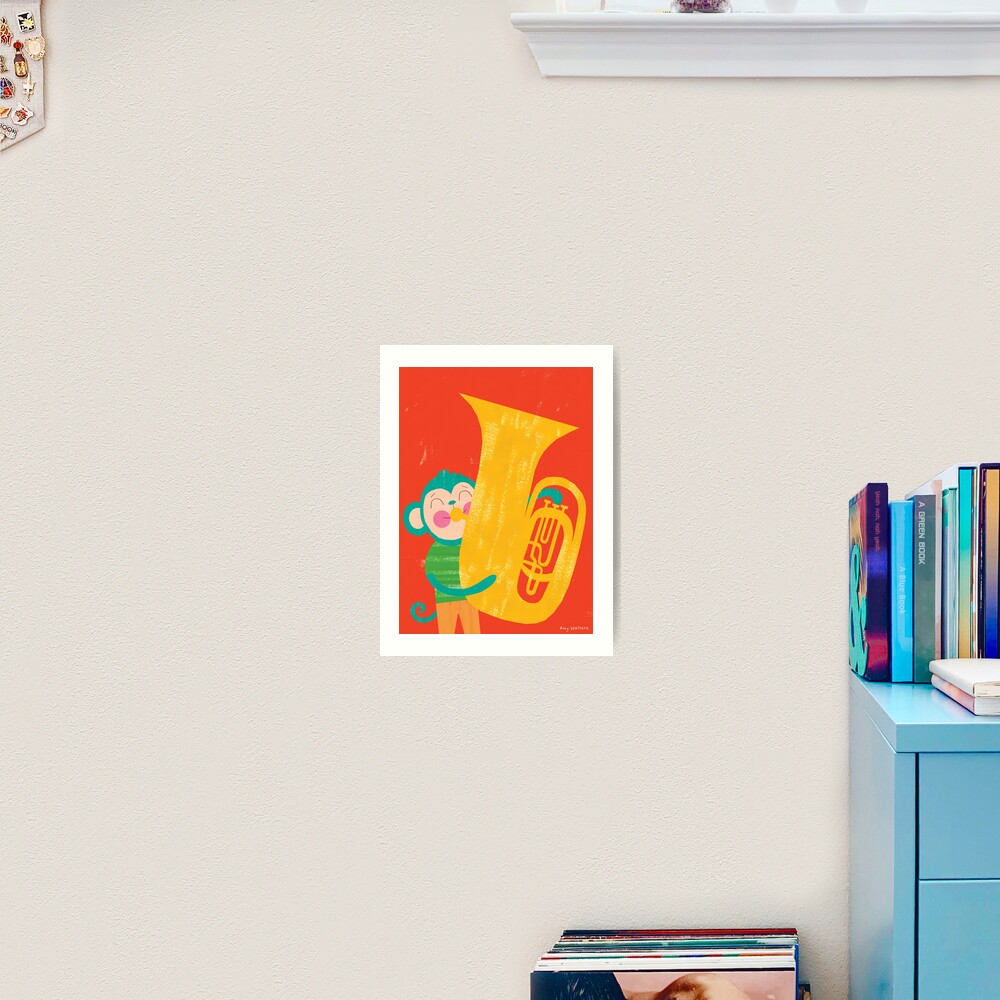 "Animal Band - Tuba Monkey" Art Print for Sale by amywalters | Redbubble