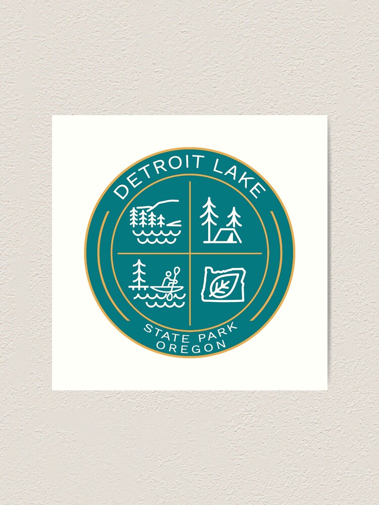 "Detroit Lake State Park Heraldic Logo" Art Print for Sale by VanyaKar ...