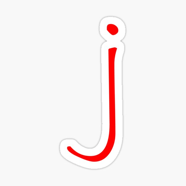"Red lowercase letter j" Sticker for Sale by UrsulaFashion | Redbubble