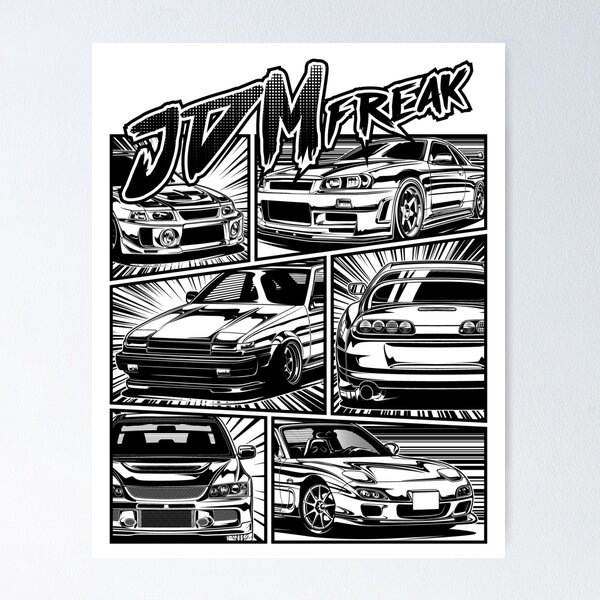 "Manga Style of JDM Cars" Poster for Sale by idrdesign | Redbubble