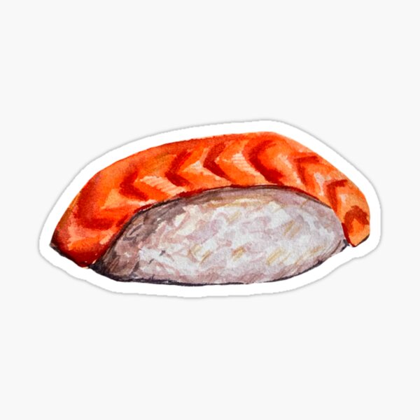"Sashimi salmon sushi" Sticker for Sale by ChicagoDixon | Redbubble
