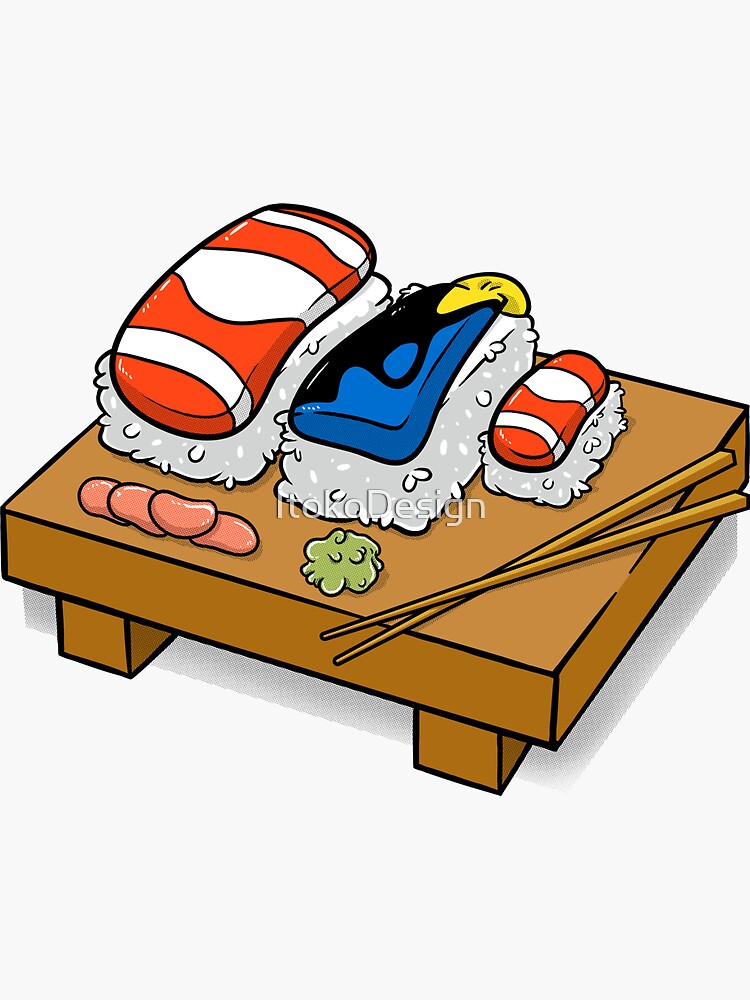 "Nemo Sushi" Sticker for Sale by ItokoDesign | Redbubble