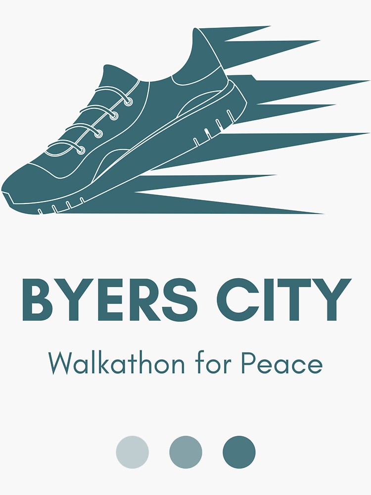 "Walkathon Teal Shoe Walkhaton Fundraising" Sticker by chocfahad ...