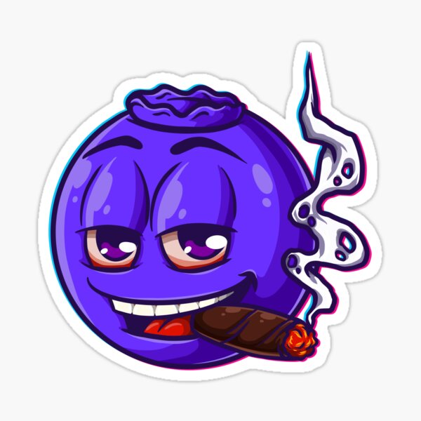 "blueberry smoking blunt" Sticker for Sale by Myrioter | Redbubble