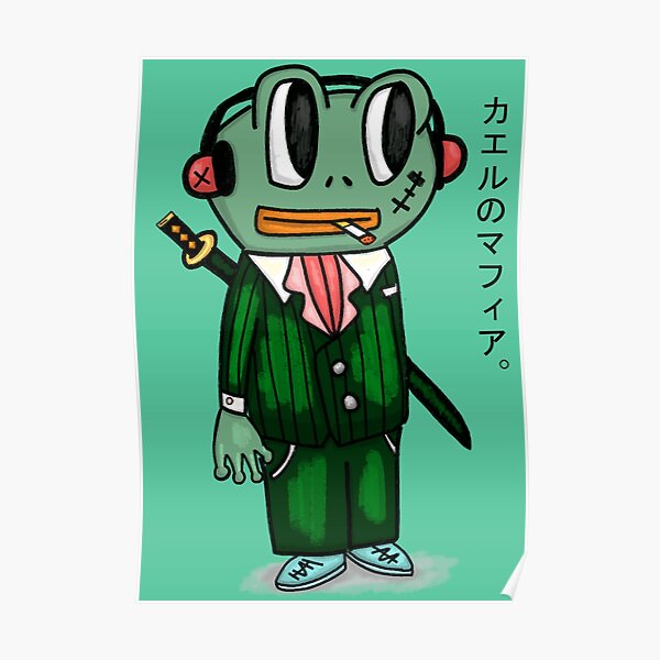 "frog in mafia suit" Poster for Sale by sushiburashi | Redbubble