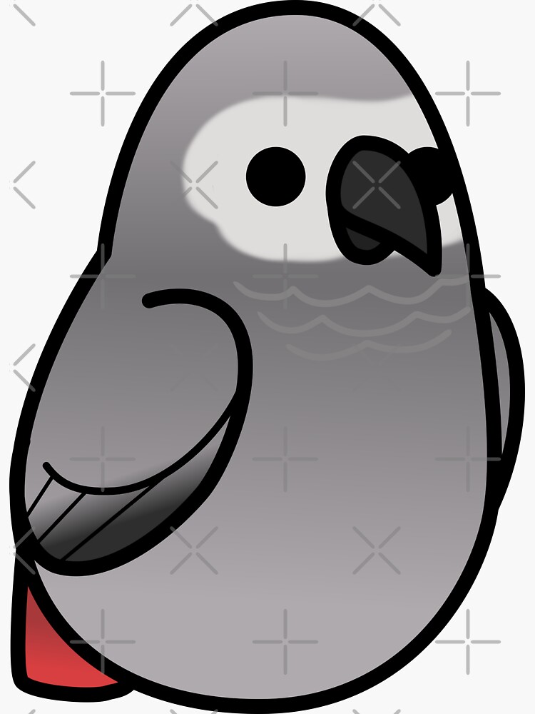 "Too Many Birds! - African Grey Parrot" Sticker for Sale by ...