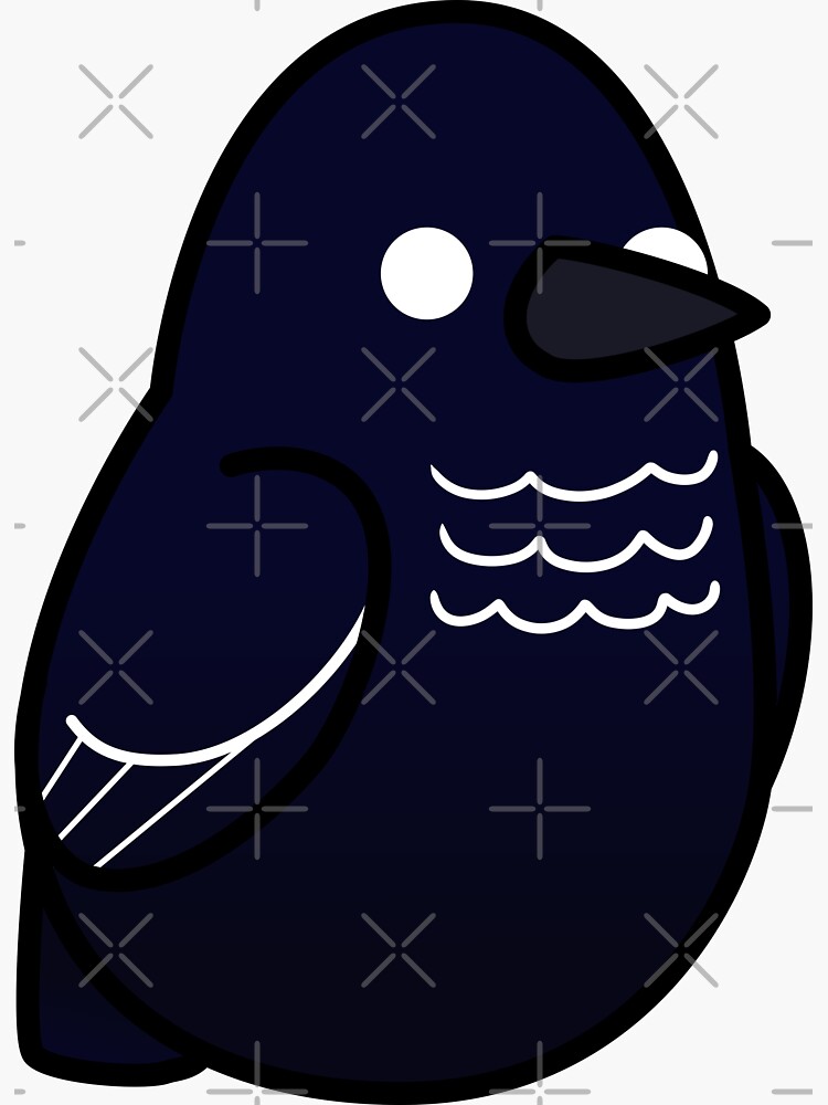 "Too Many Birds! - Crow" Sticker by MaddeMichael | Redbubble