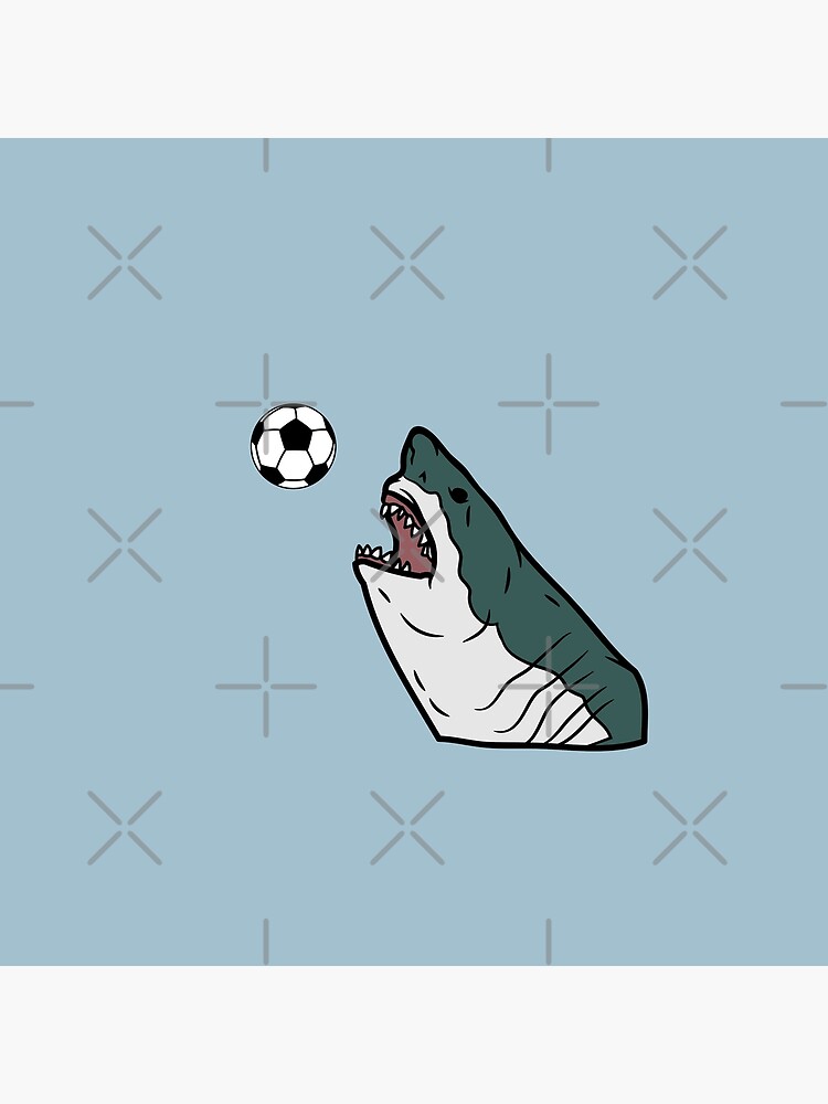 "Shark Biting Soccer Ball" Poster by ijdesigns | Redbubble