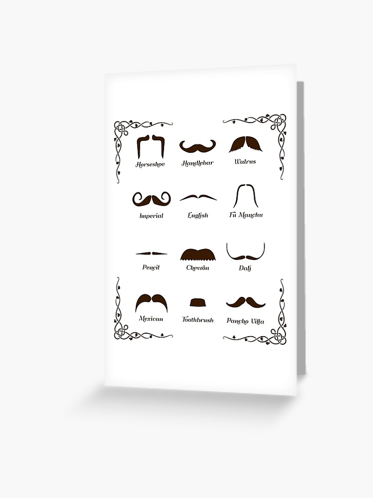 "Mustache Style Identification Chart" Greeting Card for Sale by ...
