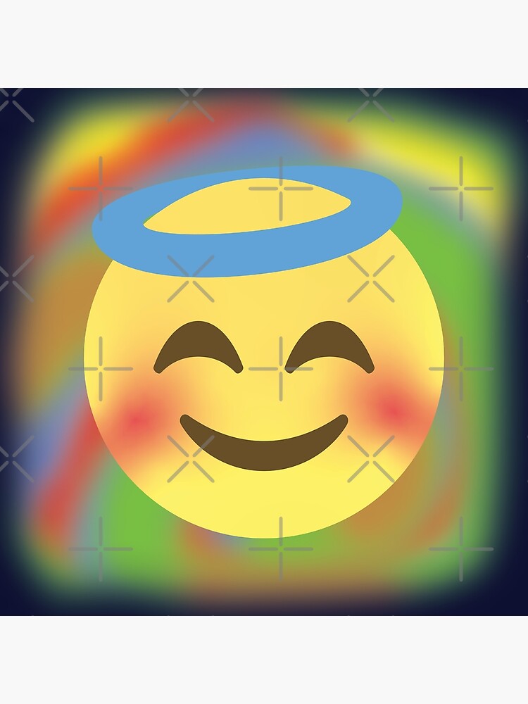 Póster «Sonrisa y emoji tímido | Angel | Emoji angelical | Emoji de ...