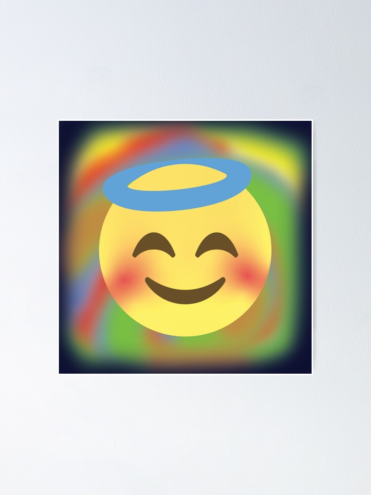 Póster «Sonrisa y emoji tímido | Angel | Emoji angelical | Emoji de ...