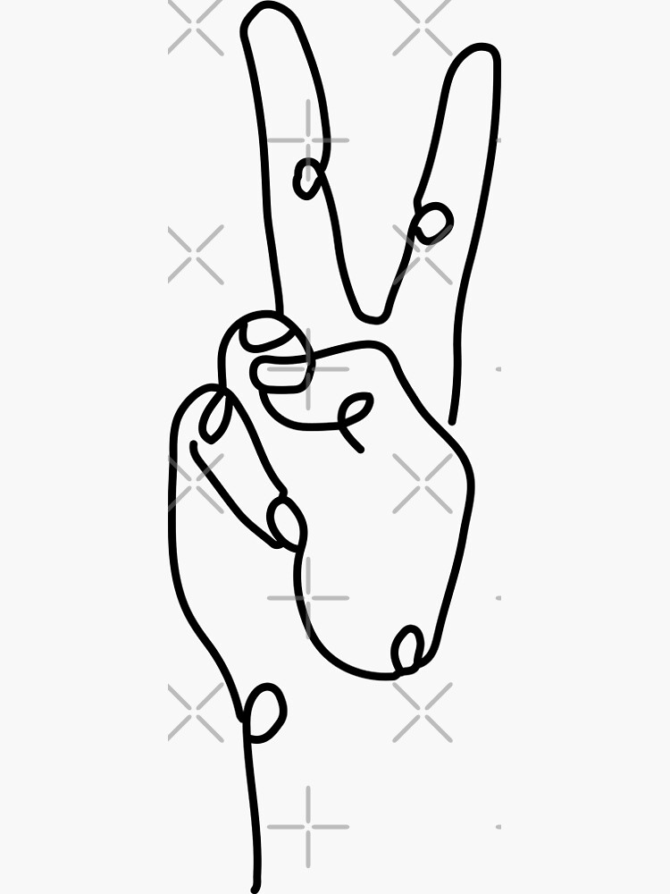 "Peace line drawing" Sticker by DudeSuper | Redbubble