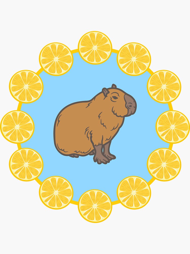 "Lemon capybara" Sticker for Sale by TiffanyMonnens | Redbubble