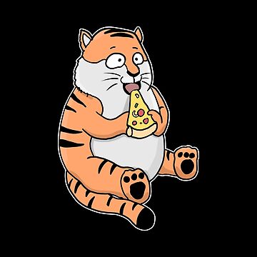 "Fat Tiger Eating Pizza Funny Comic Style hand drawn" Journal for Sale ...