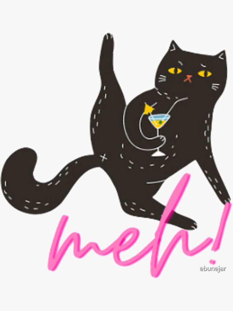 "Meh Cat - Funny Meh Cats" Sticker for Sale by ebunejar | Redbubble