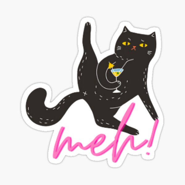 "Meh Cat - Funny Meh Cats" Sticker for Sale by ebunejar | Redbubble