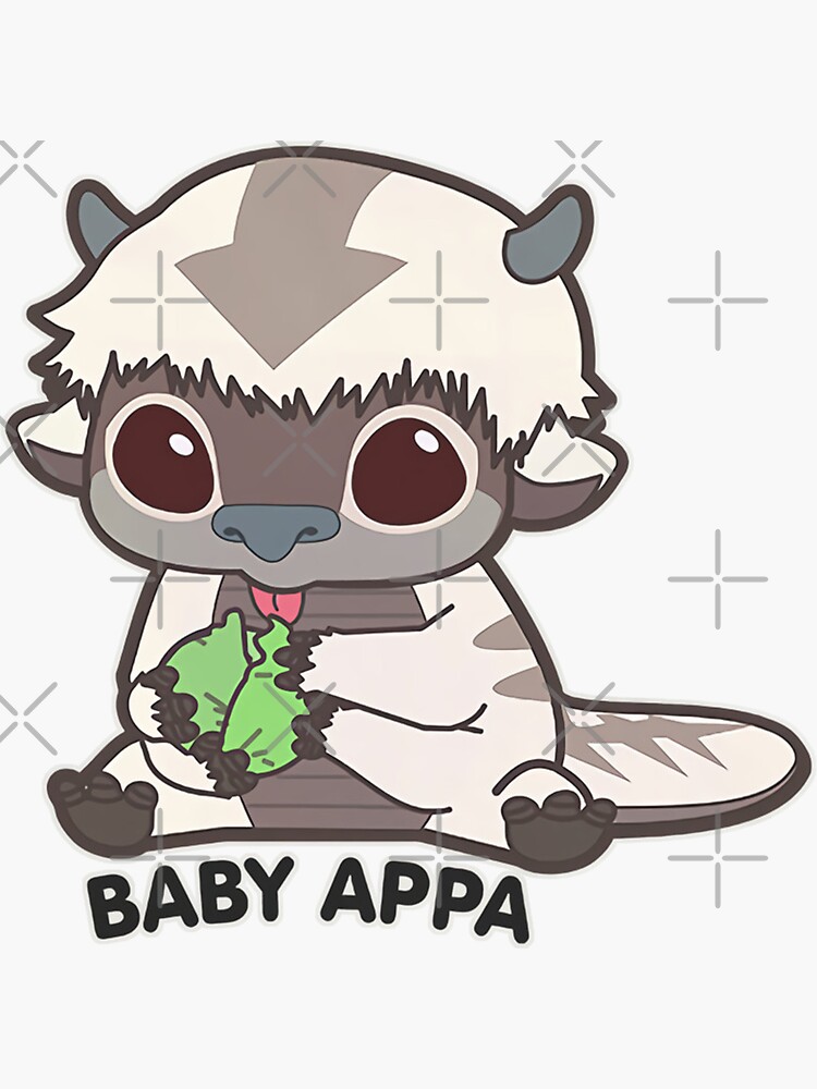 "Avatar The Last Airbender Merch Cute Baby Appa" Sticker for Sale by ...