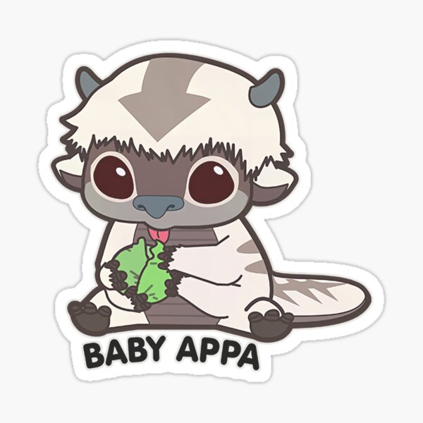 "Avatar The Last Airbender Merch Cute Baby Appa" Sticker for Sale by ...