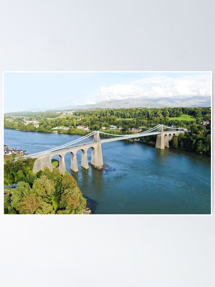 "Menai Suspension Bridge, Wales" Poster for Sale by stuartk | Redbubble