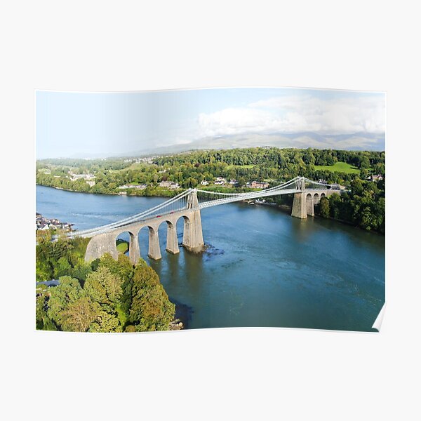 "Menai Suspension Bridge, Wales" Poster for Sale by stuartk | Redbubble