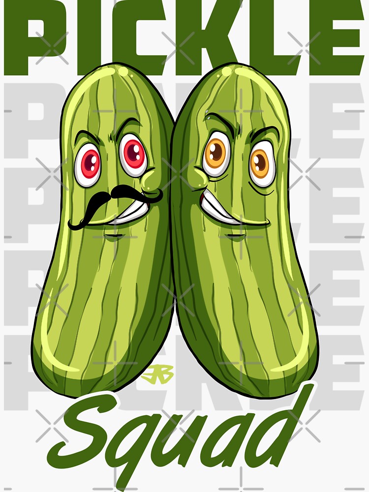 "Pickle Squad Funny Doodle Pickles " Sticker for Sale by EddieBalevo ...