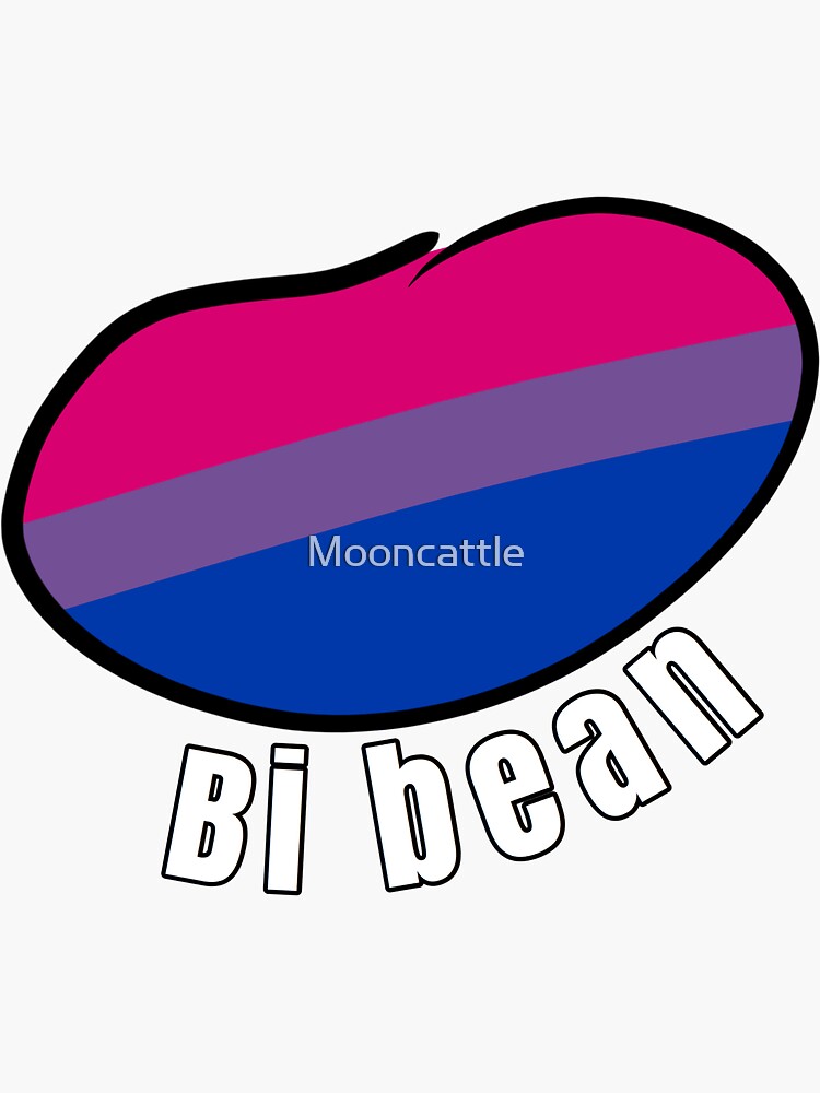 ""BISEXUAL BEAN" lgbt+ pride beans!" Sticker for Sale by Mooncattle ...