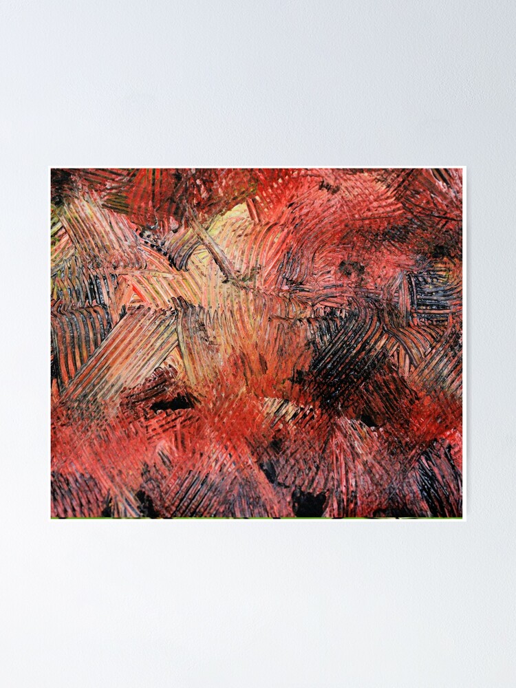 "Abstract painting, painting acrylic groove structure, texture in red ...