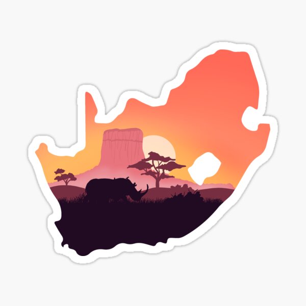 "South africa map and landscape" Sticker for Sale by landscapeworlds ...