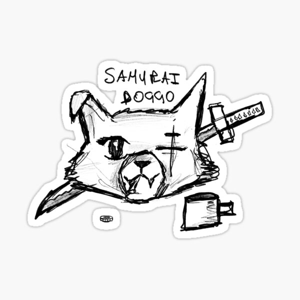 "samurai doggo!!!!!" Sticker for Sale by HachemiBahae | Redbubble