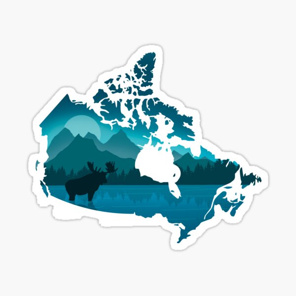 "Canada map and landscape" Sticker for Sale by landscapeworlds | Redbubble
