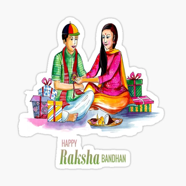 "Happy Raksha Bandhan" Sticker by Alooatta | Redbubble