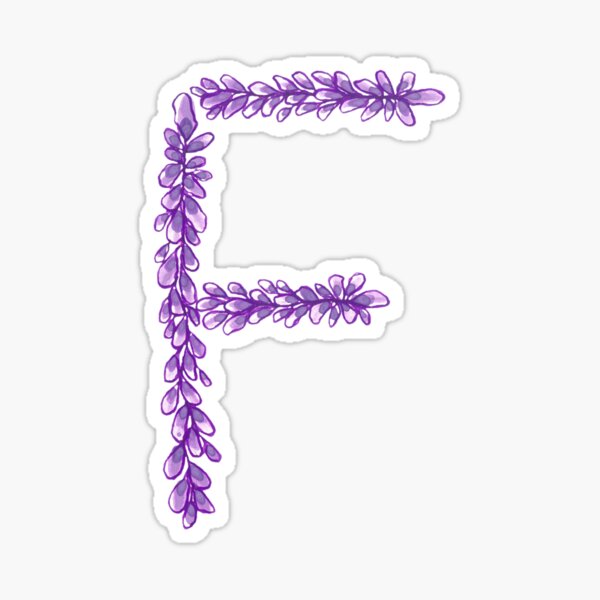 "Lavender Letter F Hand Drawn in Watercolor and Ink" Sticker for Sale ...