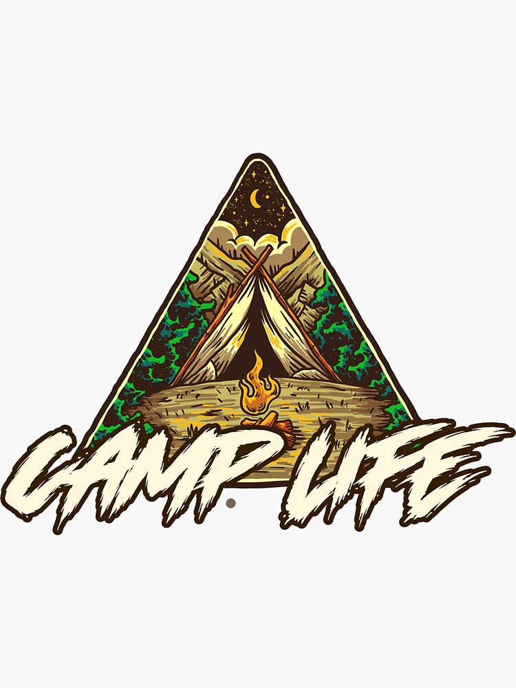 "Camp Life" Sticker for Sale by SLang-Tees | Redbubble