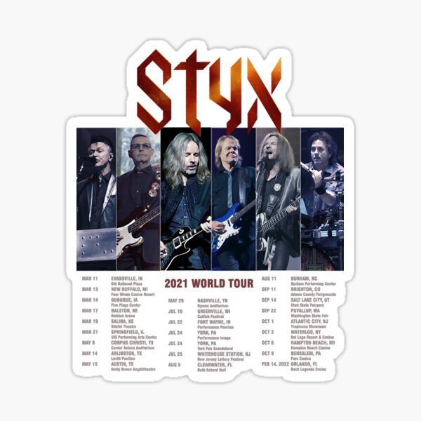 "The STYX band 2021 World Tour" Sticker for Sale by Edwardwift | Redbubble